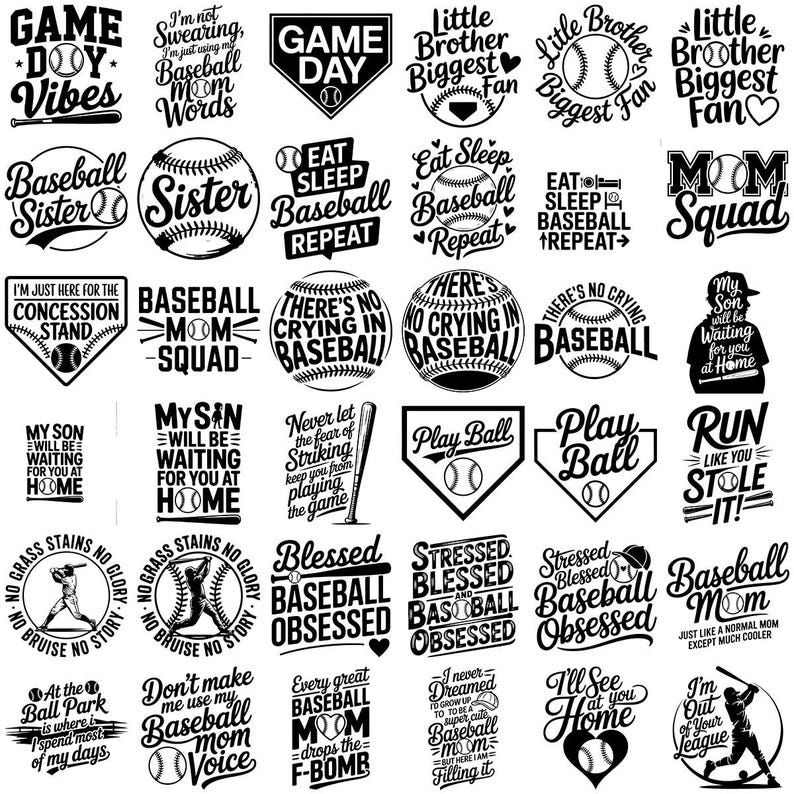 Baseball Mega Svg Quotes Bundle | Baseball SVG | Baseball Mom SVG ...