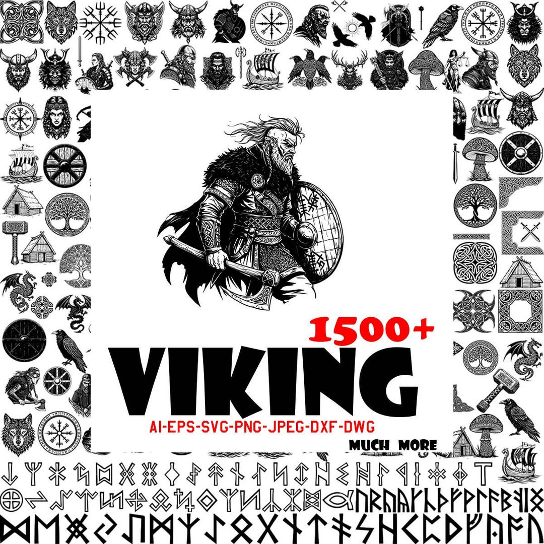Viking SVG PNG Bundle 1500 Vector Files for Laser Cutting, Cricut ...