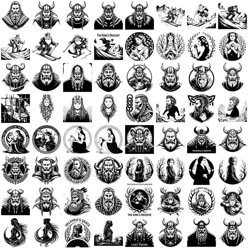 SVG & PNG - Set of 1500 Norse Gods Icons Bundle-viking Mythology-hel ...