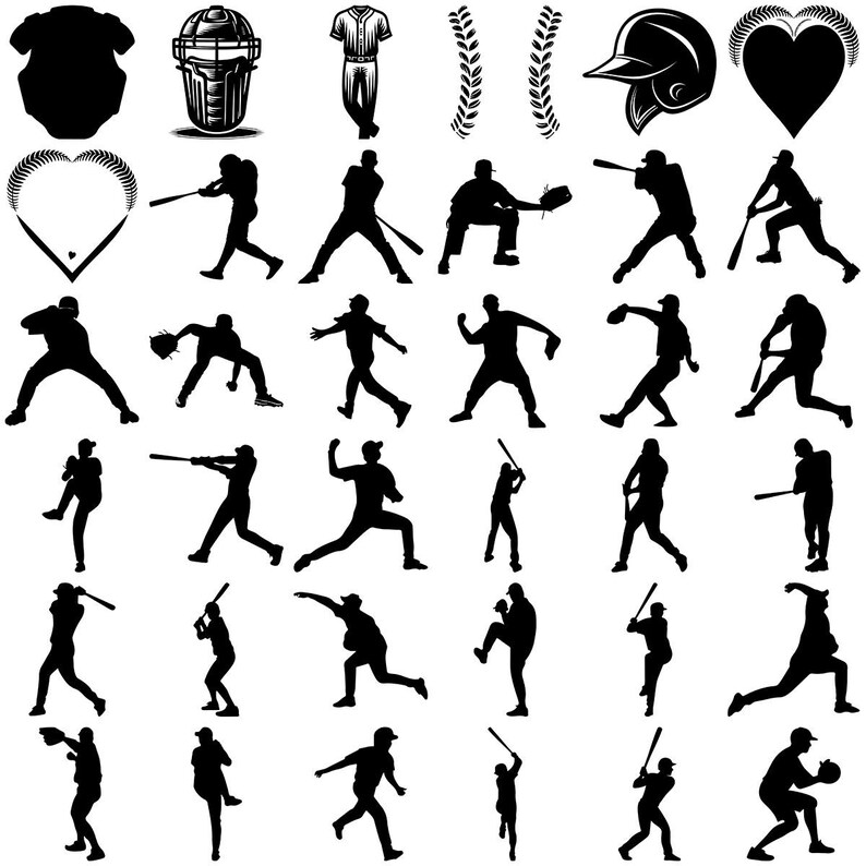 Baseball Players | Digital Download | .PNG .SVG | Circuit Ready | Sublimation Ready - Etsy