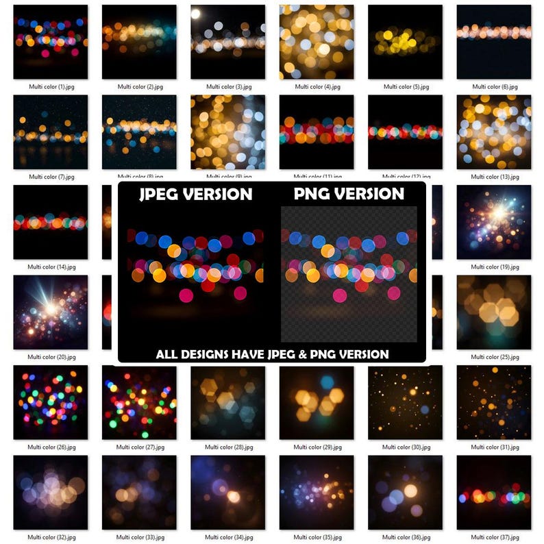 Bokeh Photoshop Overlays, Photo Overlays Package, Night City Light ...