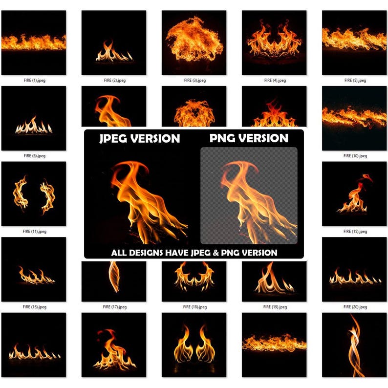 90 Fire Overlays, Photoshop Fire Overlays, Digital Fire Effect & Flames ...