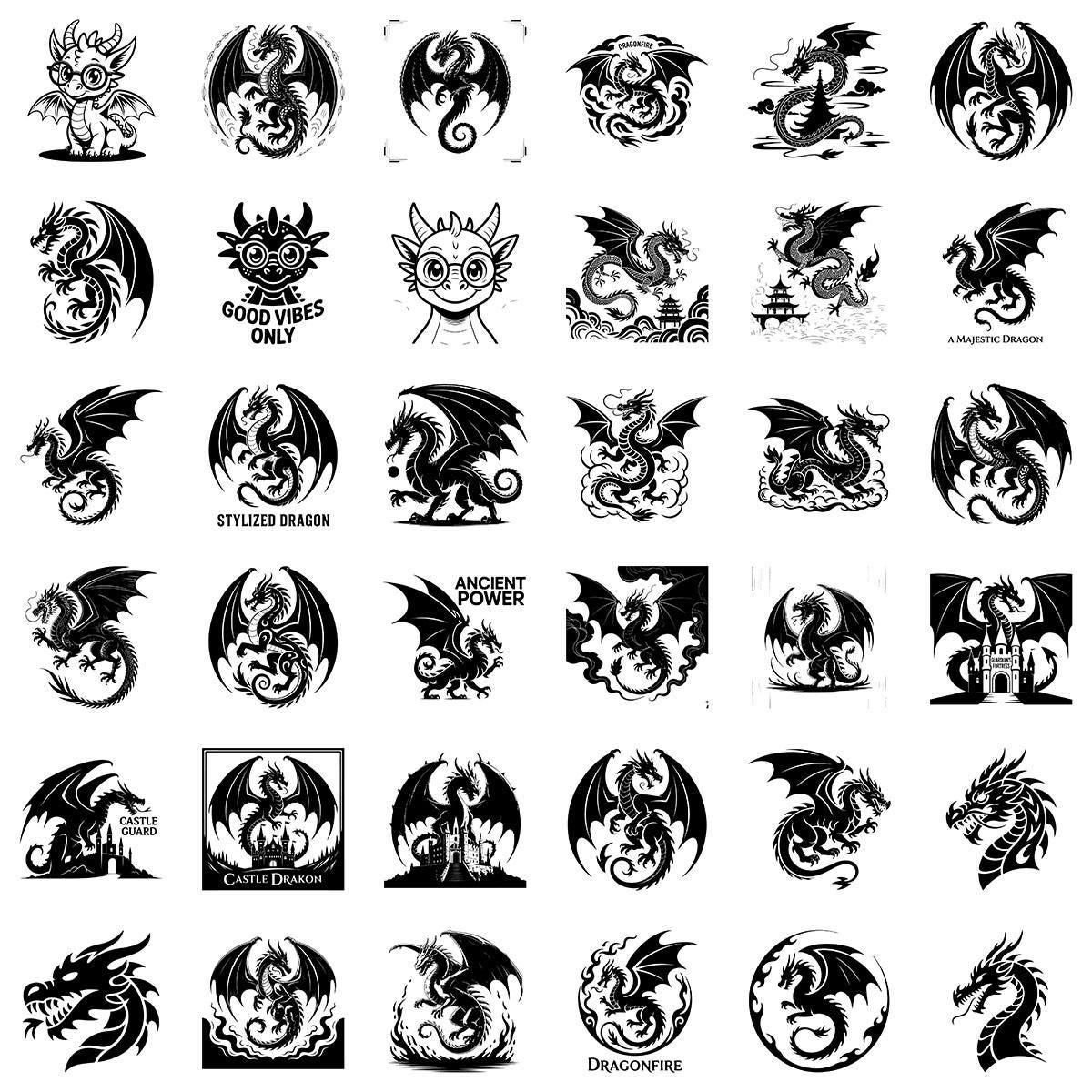Dragon SVG Bundle Files | Medieval Cut Files | Mythical Creature Vector ...