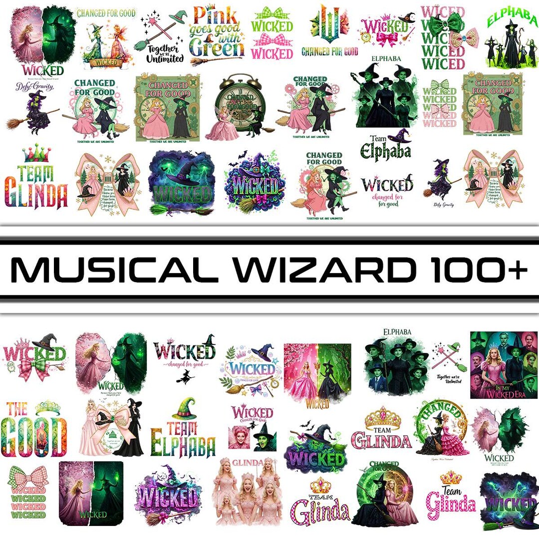 Wicked Change for Good Glitter PNG Bundle, Wicked Pink and Green Design ...