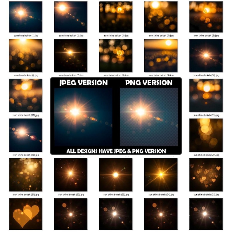 Photoshop Overlays, Lens Flare Photo Overlays Package, Sunlight Sunray ...