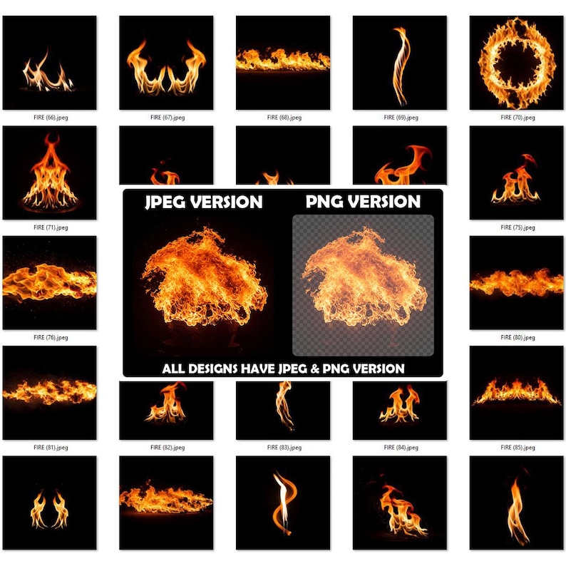 90 Fire Overlays, Photoshop Fire Overlays, Digital Fire Effect & Flames ...