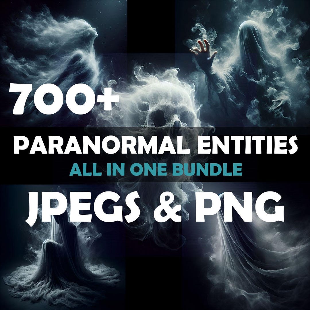 Paranormal Entities Overlays Clipart Collection • Spooky Graphics for ...