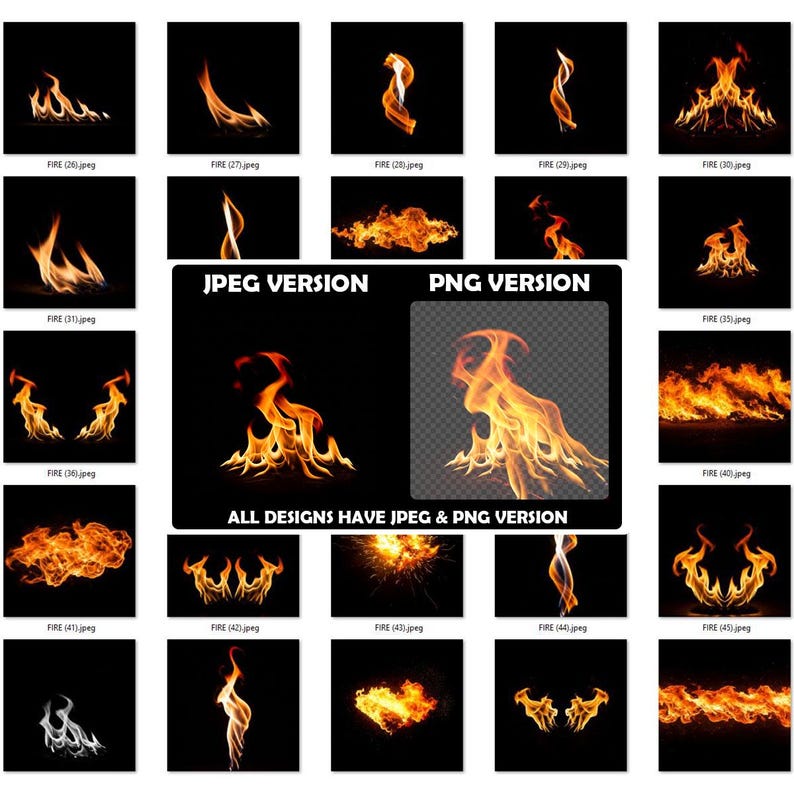 90 Fire Overlays, Photoshop Fire Overlays, Digital Fire Effect & Flames ...