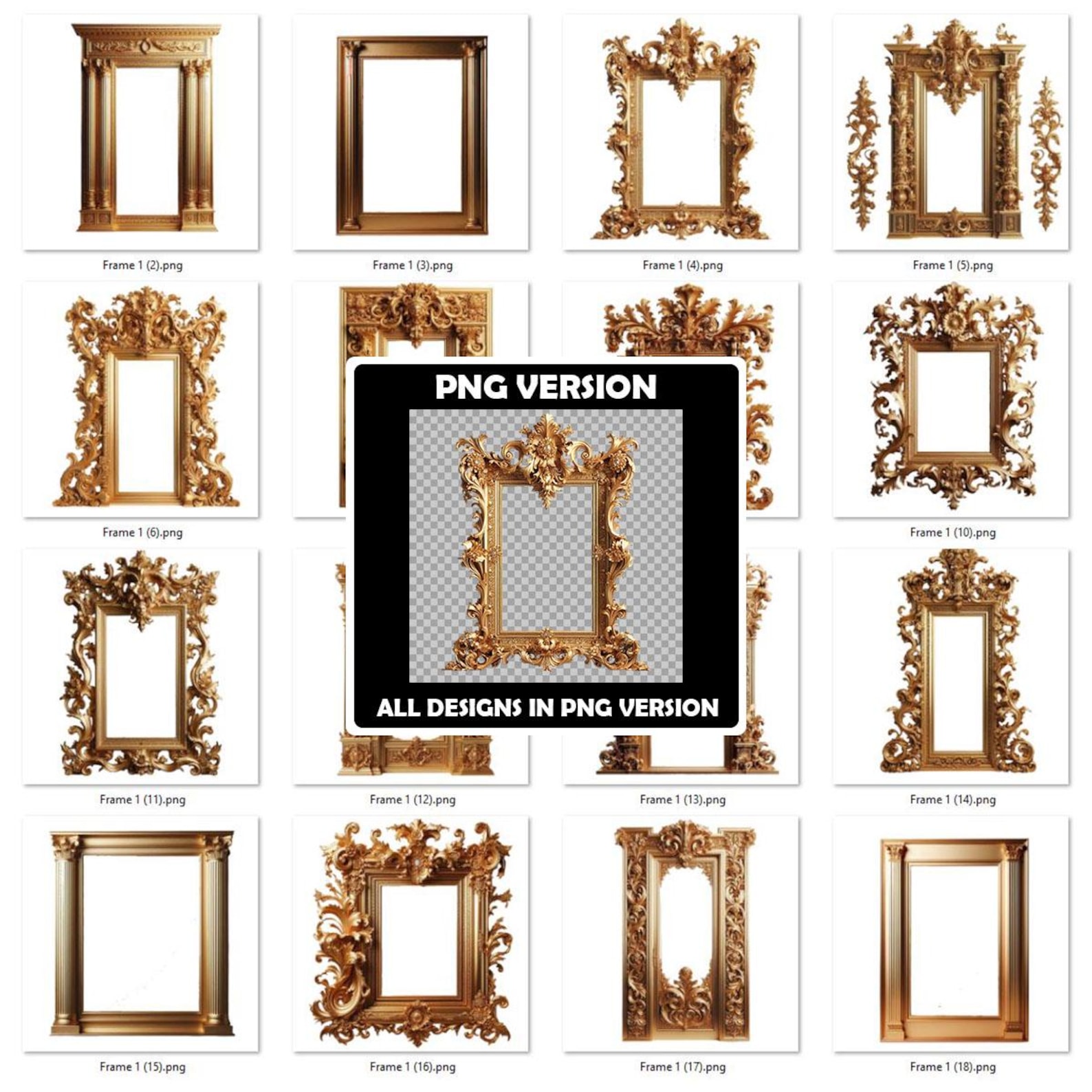 Digital Frame PNG Overlays, Photo Frame Clipart, Photoshop Frame ...