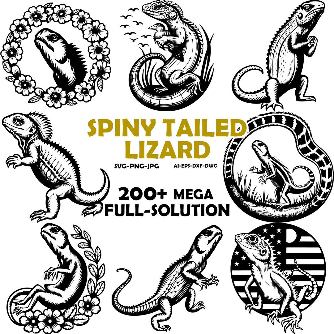 Spiny Tailed Lizard Clipart (svg, Dxf, Png, Eps) - Etsy