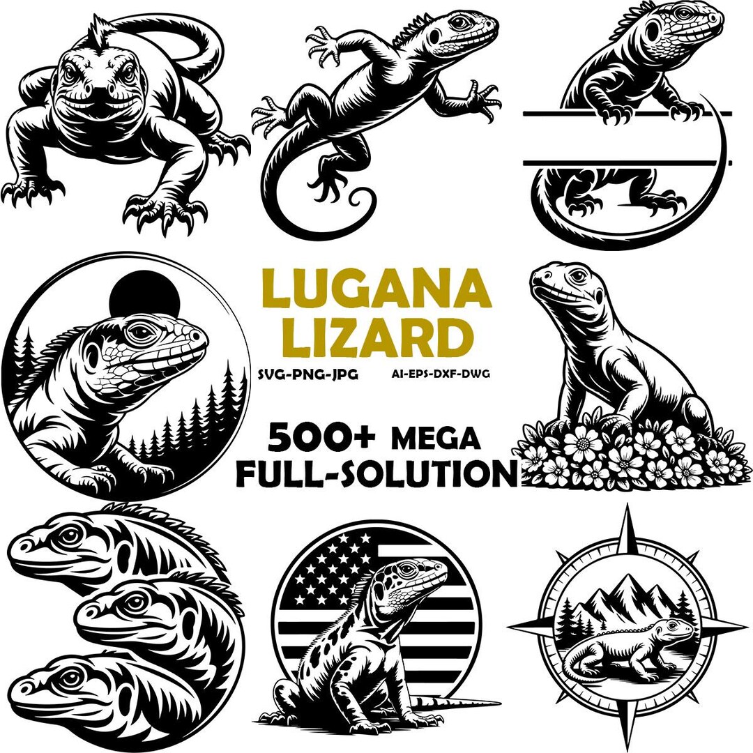 500+ Iguana Lizard SVG Bundle, Instant Digital Download, PNG, SVG Cut ...