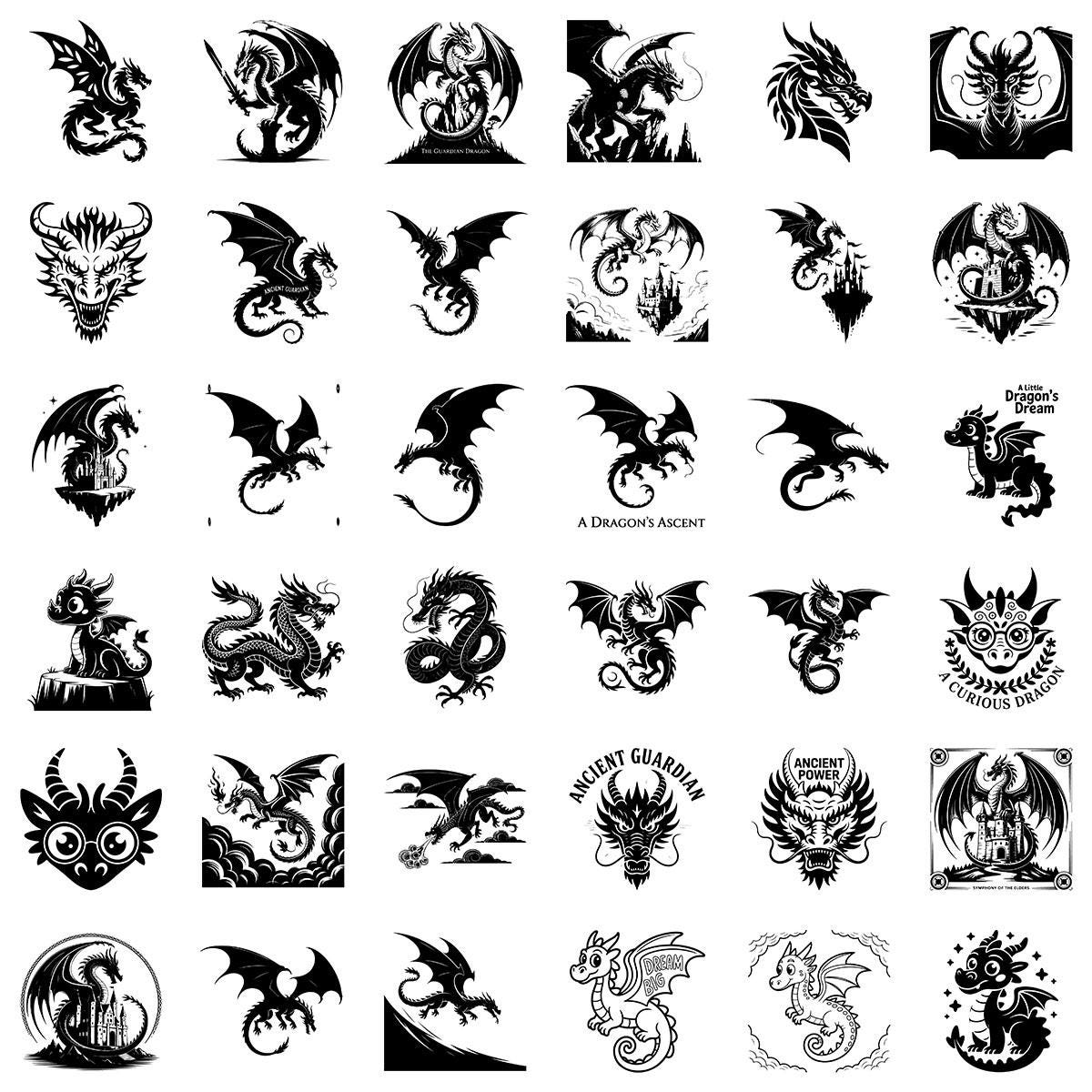 Dragon SVG Bundle Files | Medieval Cut Files | Mythical Creature Vector ...
