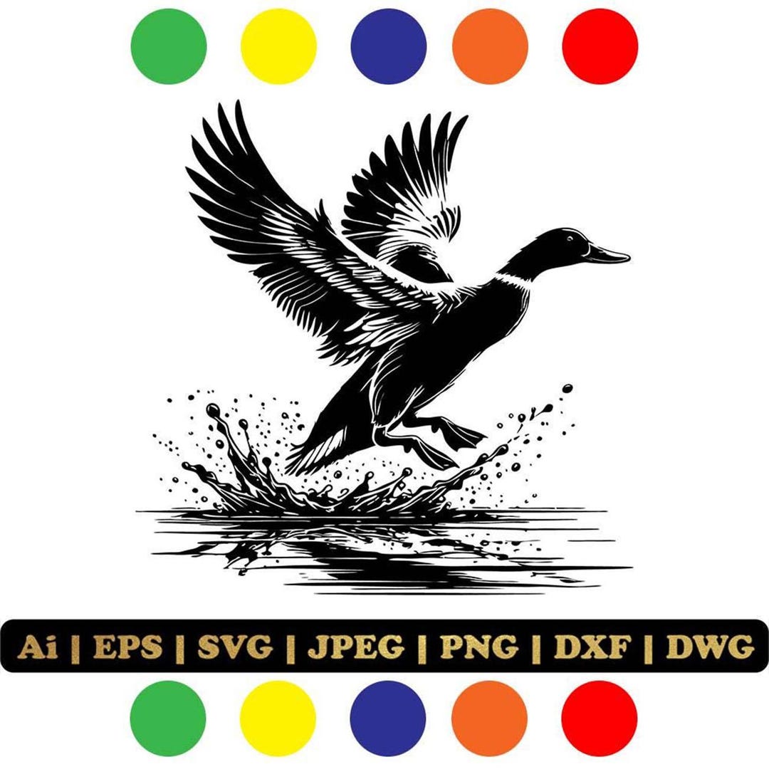 Mallard Duck Laser Engrave Files Svg Png Dxf Eps Pdf Vector Graphic ...