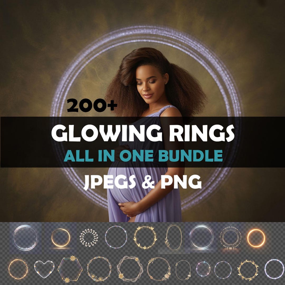 Maternity Photo Overlays: Glowing Rings, Lights, and Circles (digital ...