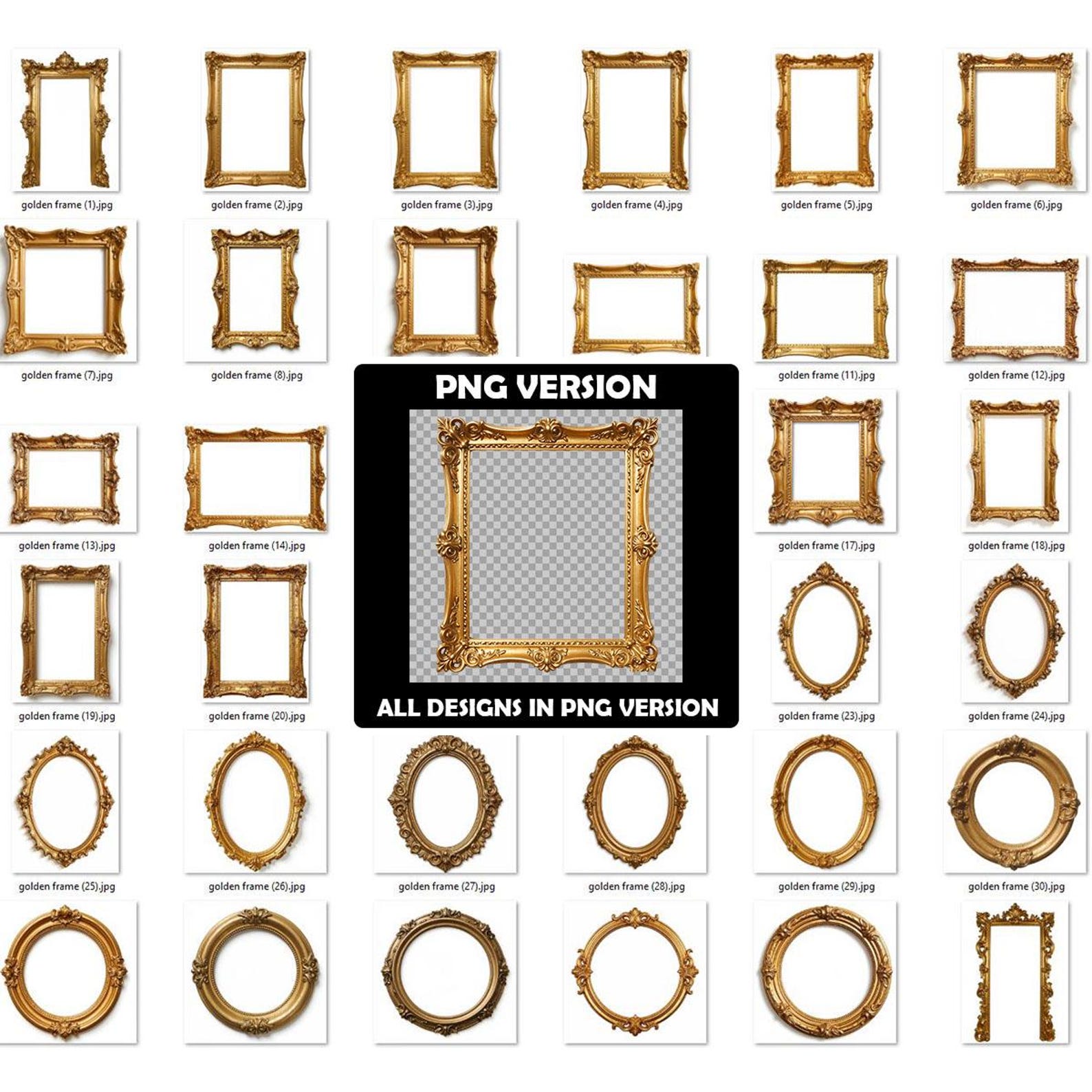 Digital Frame PNG Overlays, Photo Frame Clipart, Photoshop Frame ...
