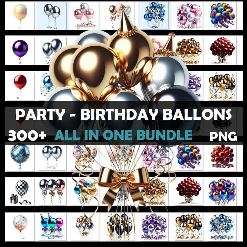 Party Balloon Clipart Birthday Clipart Colourful Balloon Clipart ...