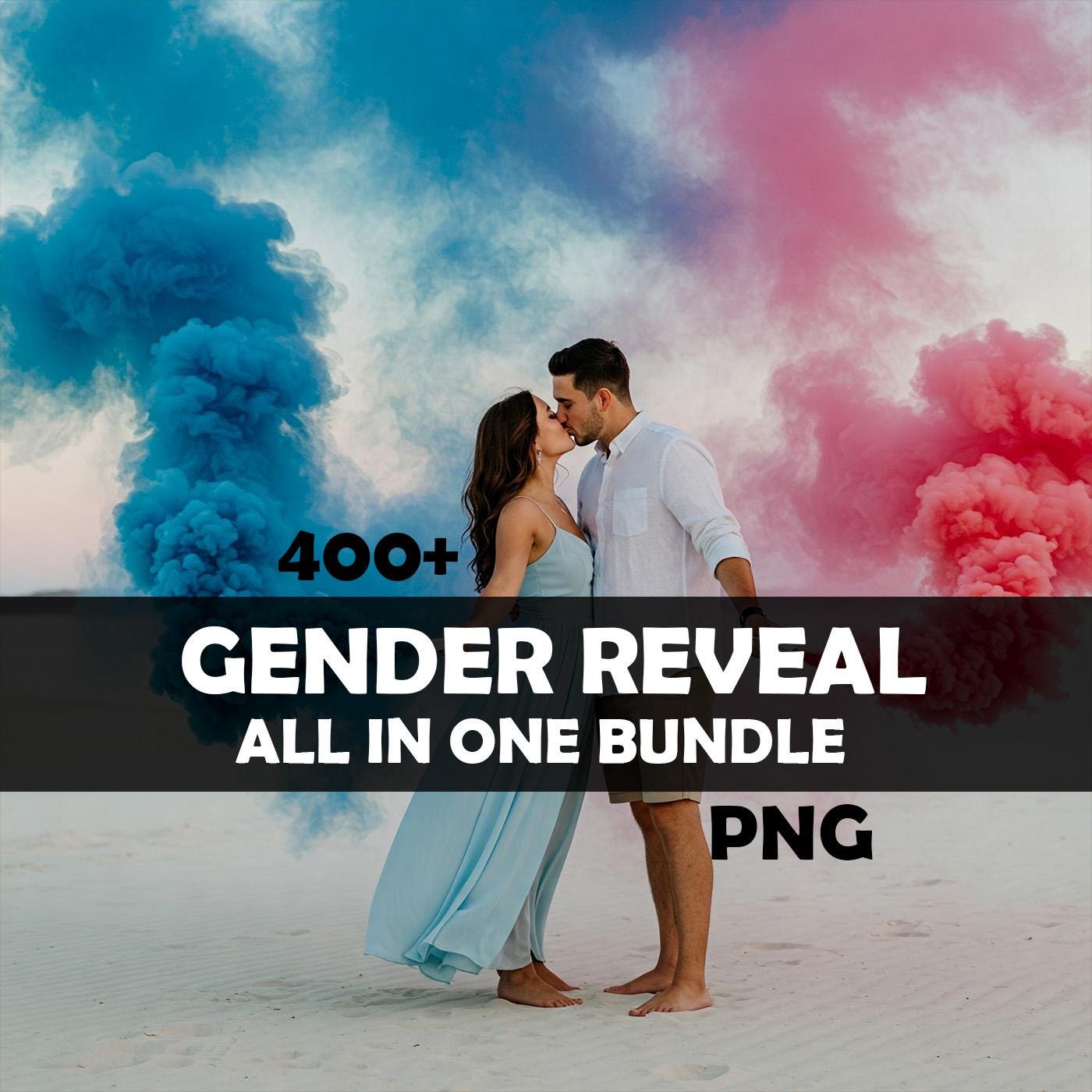 Smoke Bomb Digital Overlay for Gender Reveal, Transparent Pink, Grey ...