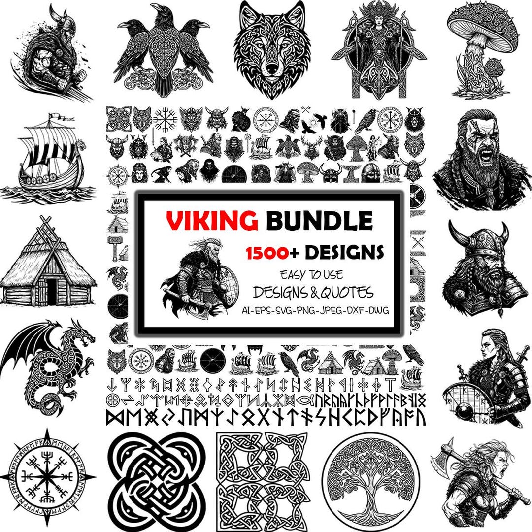Ultimate Viking SVG PNG Bundle 1500 Vector Files for Laser Cutting ...