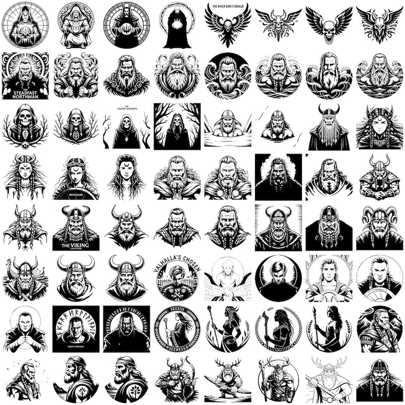 SVG & PNG - Set of 1500 Norse Gods Icons Bundle-viking Mythology-hel ...