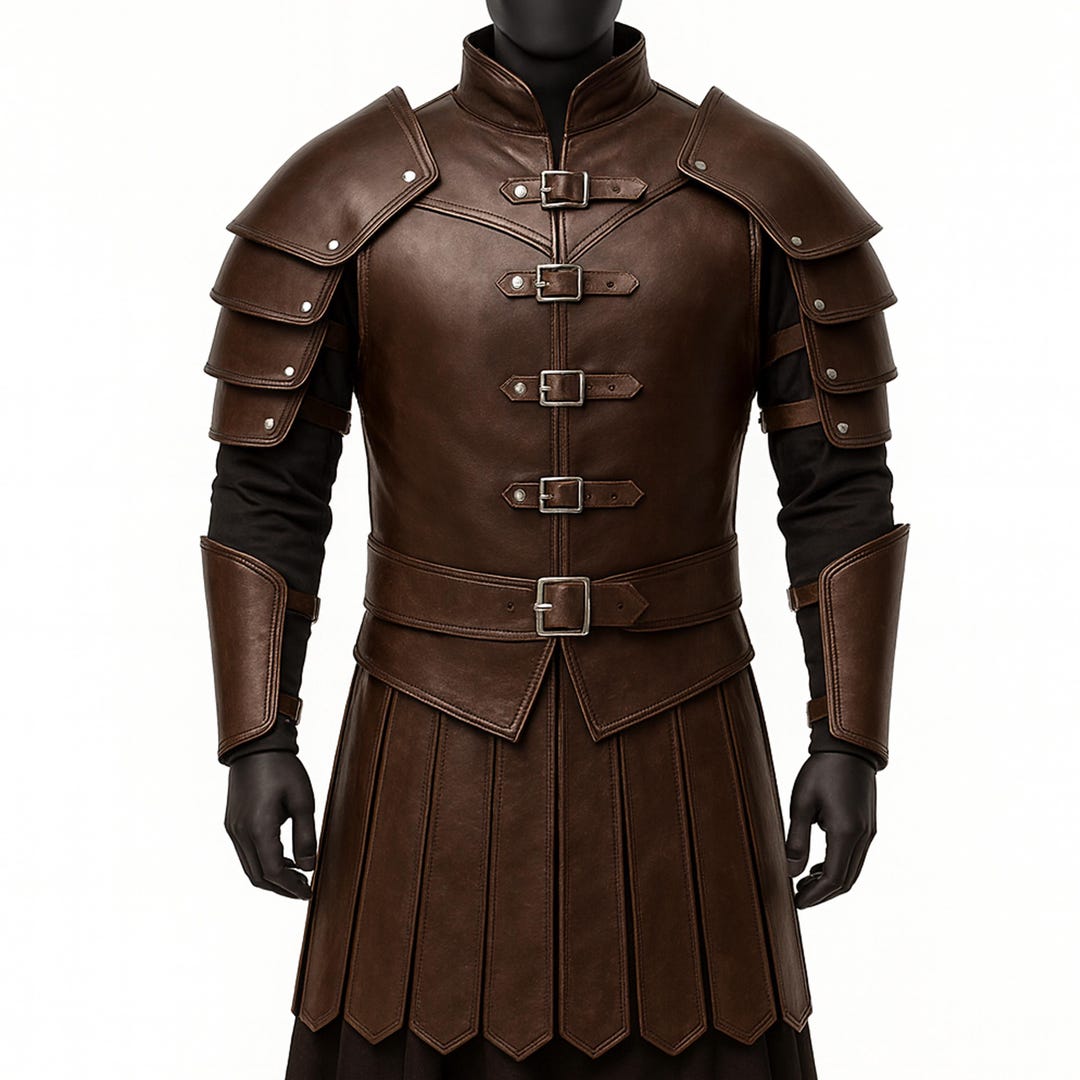 Medieval Leather Armor Suit for Men – LARP Cosplay Knight and Viking ...
