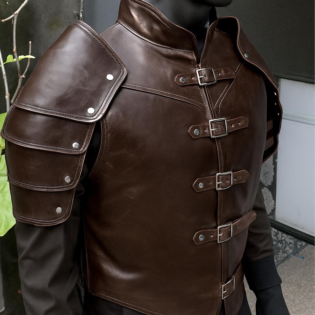 Medieval Leather Armor Suit for Men – LARP Cosplay Knight and Viking ...