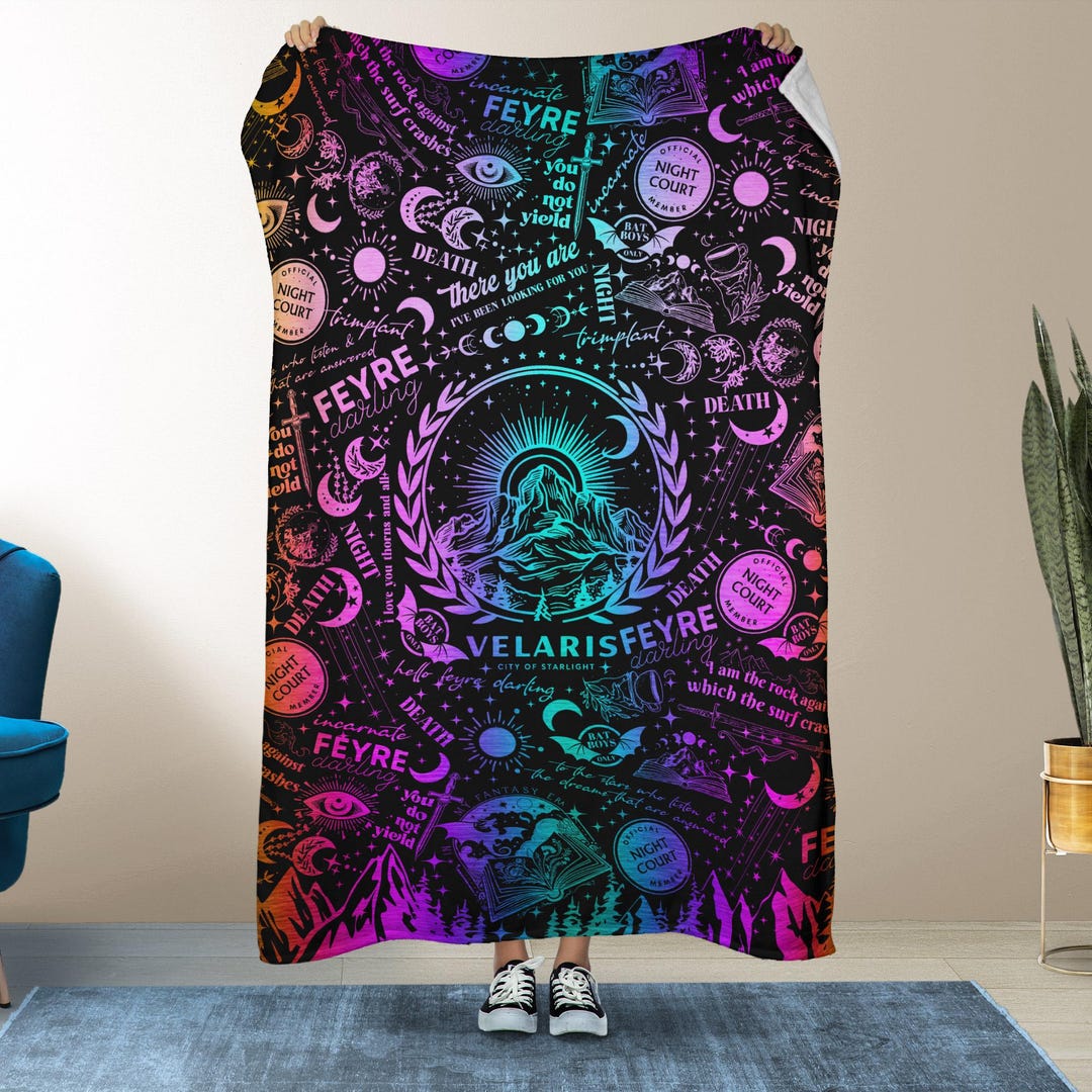 Velaris Blanket | Fourth Wing Inspired Fantasy Throw Blanket | Night ...