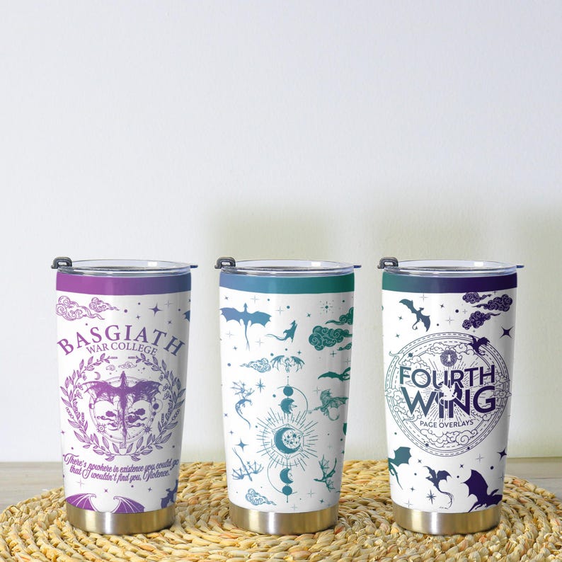 Fourth Wing Basgiath Tumbler | Fantasy Dragon Mug | 40oz Bookish Gift ...