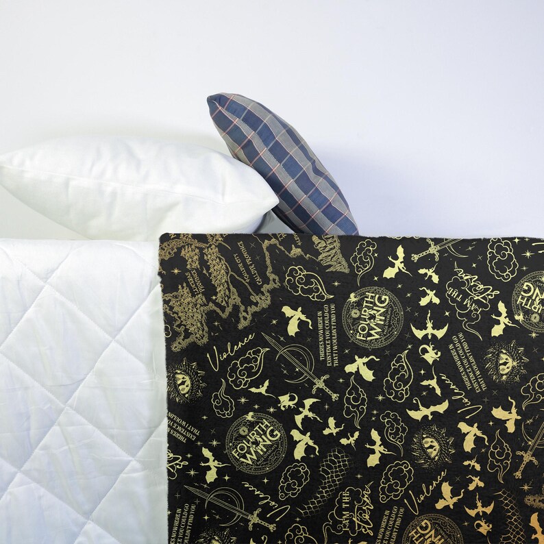 Fourth Wing Blanket | Fantasy Dragon Map Throw Blanket | Cozy Fleece ...