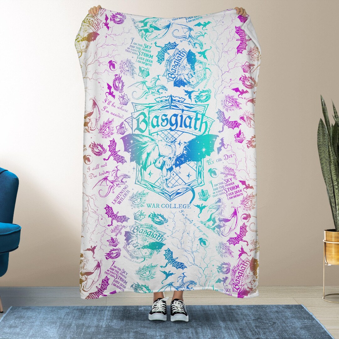 Basgiath War College Blanket, Fourth Wing Fleece Blanket, Onyx Storm ...