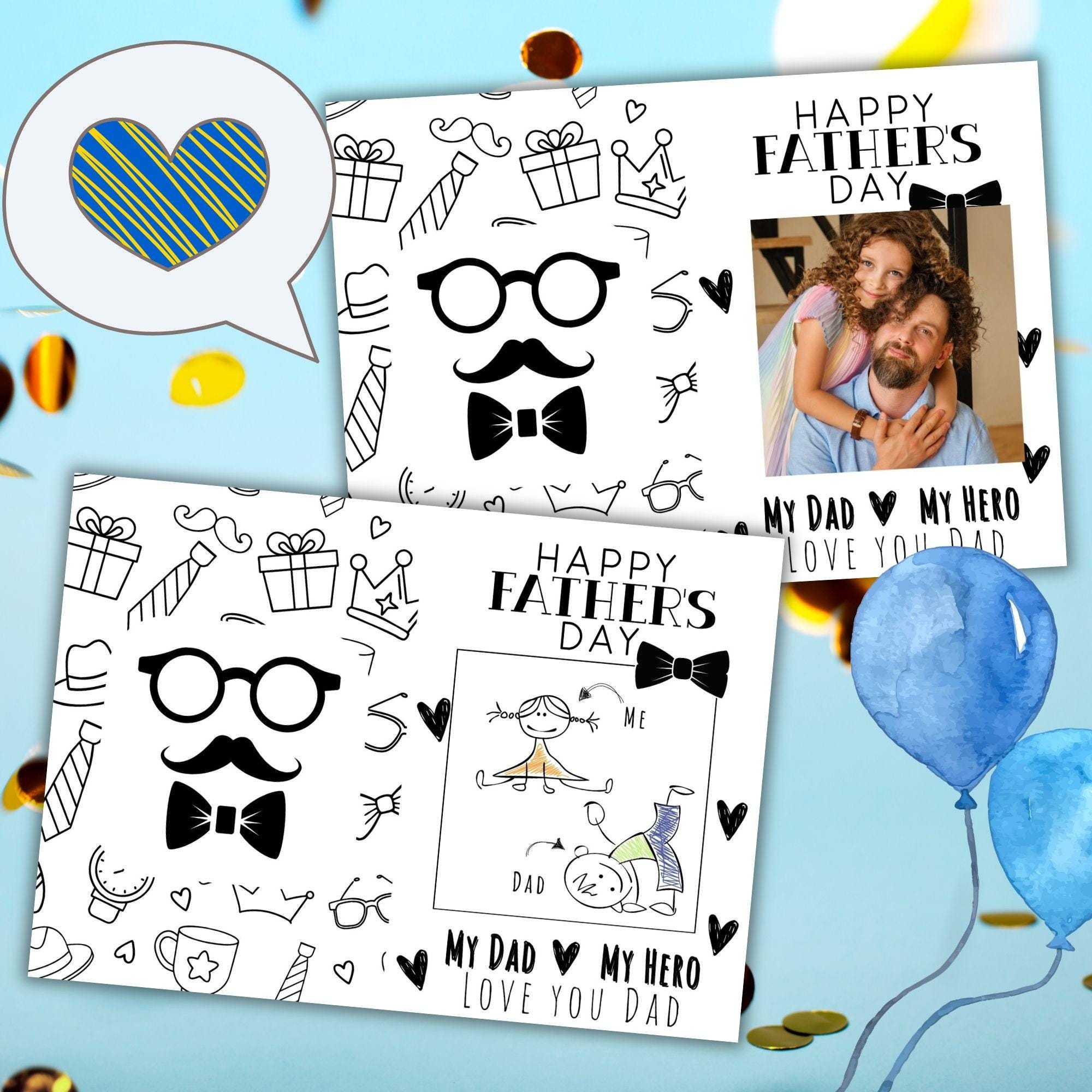Father’s Day Fill-in-the-blank Card for Kids - DIY Printable Keepsake ...