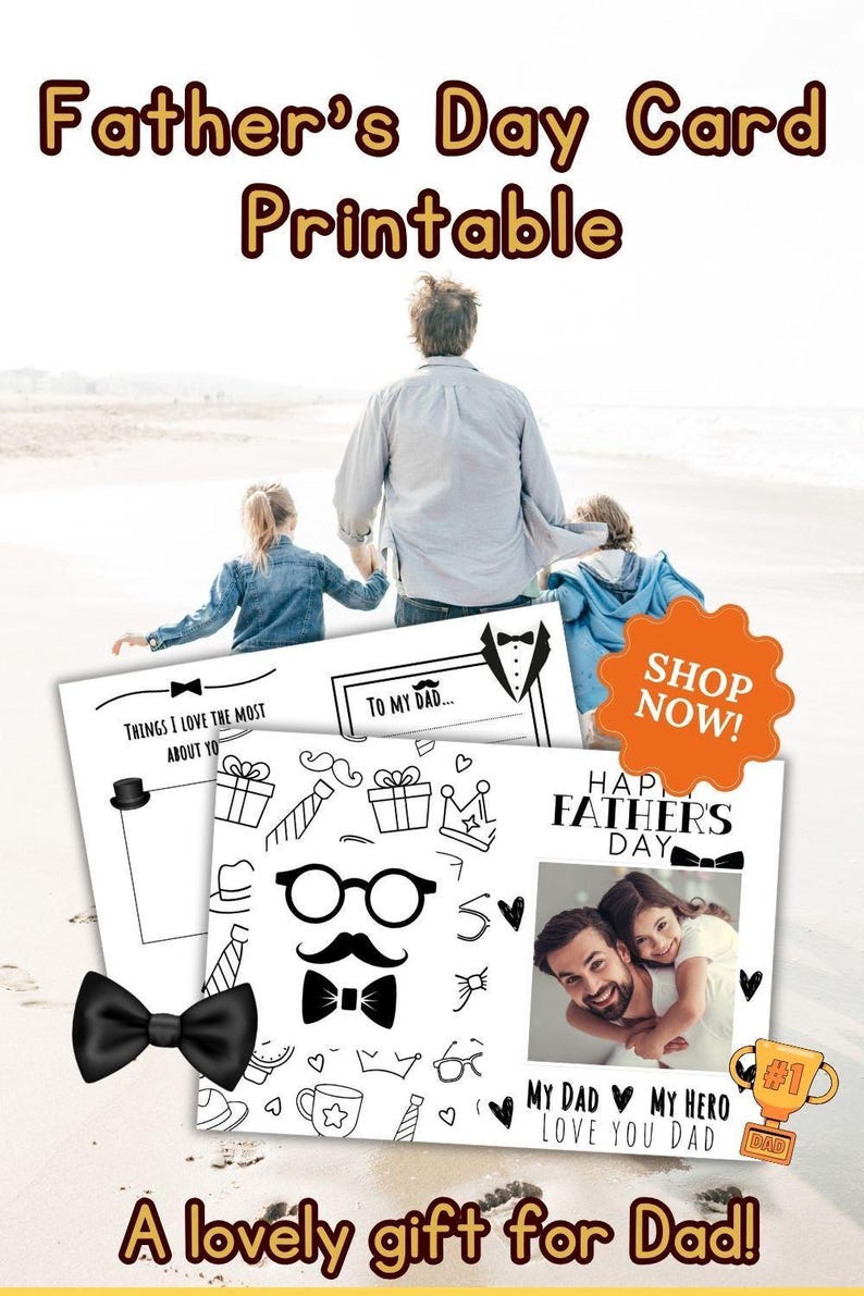 Father’s Day Fill-in-the-blank Card for Kids - DIY Printable Keepsake ...