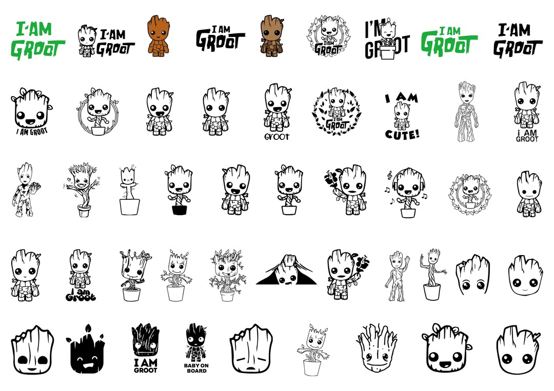 Groot Svg- Groot Png- Groot Font- Digital Stickers- Digital Bundle ...
