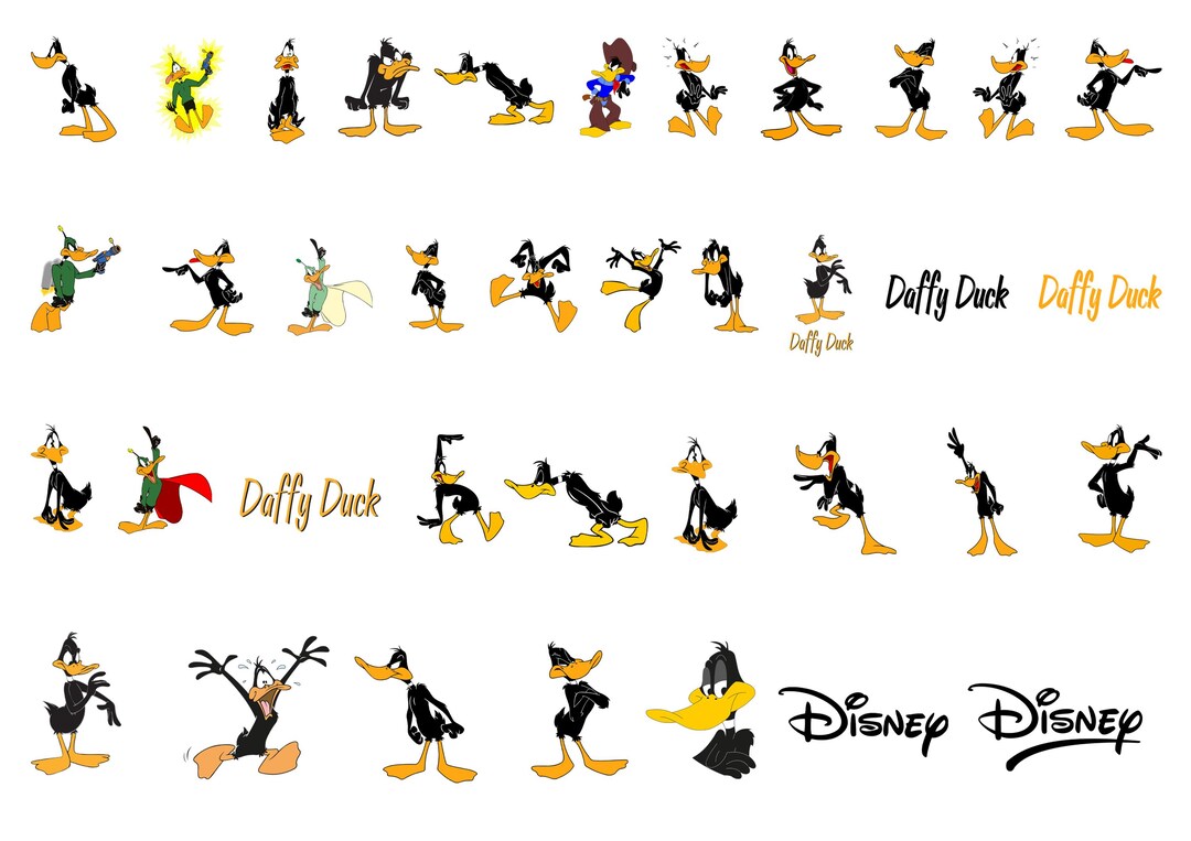 Daffy Duck Svg- Daffy Duck Png- Digital Stickers- Cartoon- Bundle ...