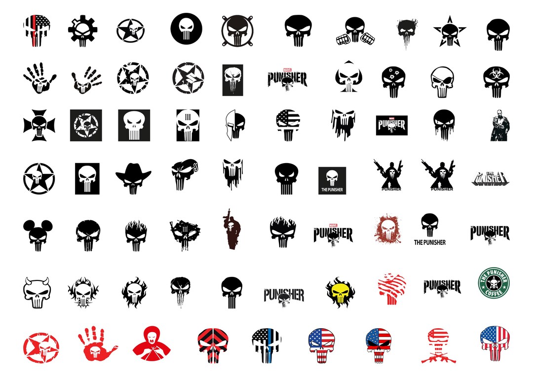 Punisher Svg- Punisher Png- Punisher Font- Digital Stickers- Digital ...