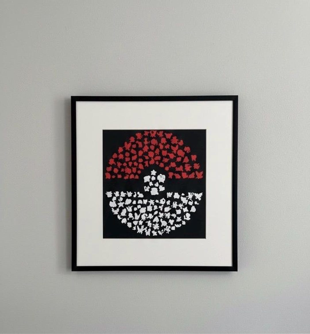 Poké Ball Inspired Wall Art – Premium Metal Frame (30 × 30 Cm) - Etsy
