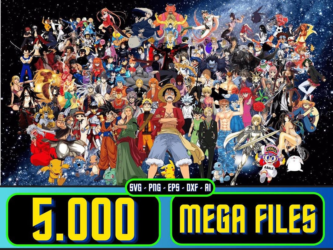 5000+ Anime Bundle Designs With Clear Background, Perfect for Print on ...