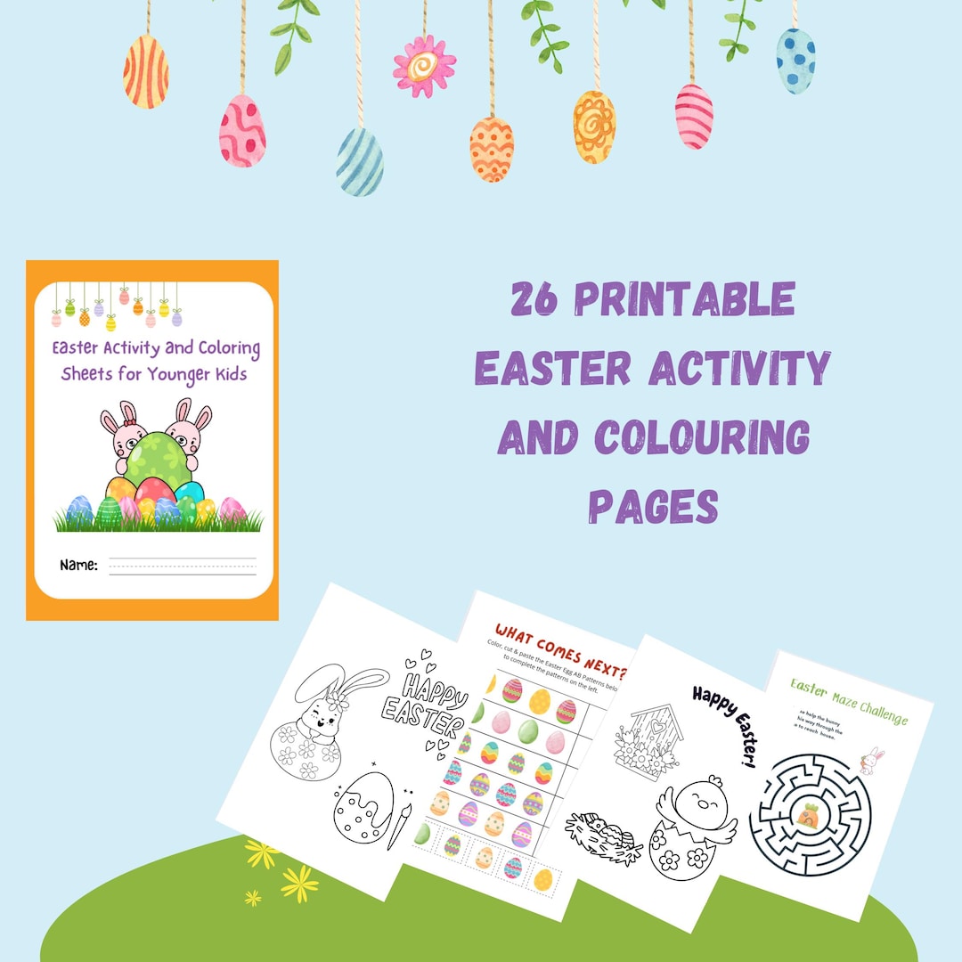 Easter Activity Pages Easter Colouring Pages for Younger Kids Fun ...
