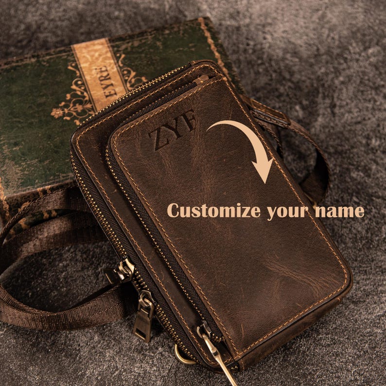 Personalized Leather Chest Bag,crazy Horse Belt Pouch,retro Crossbody ...