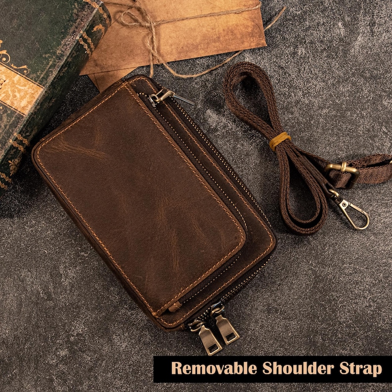 Personalized Leather Chest Bag,crazy Horse Belt Pouch,retro Crossbody ...