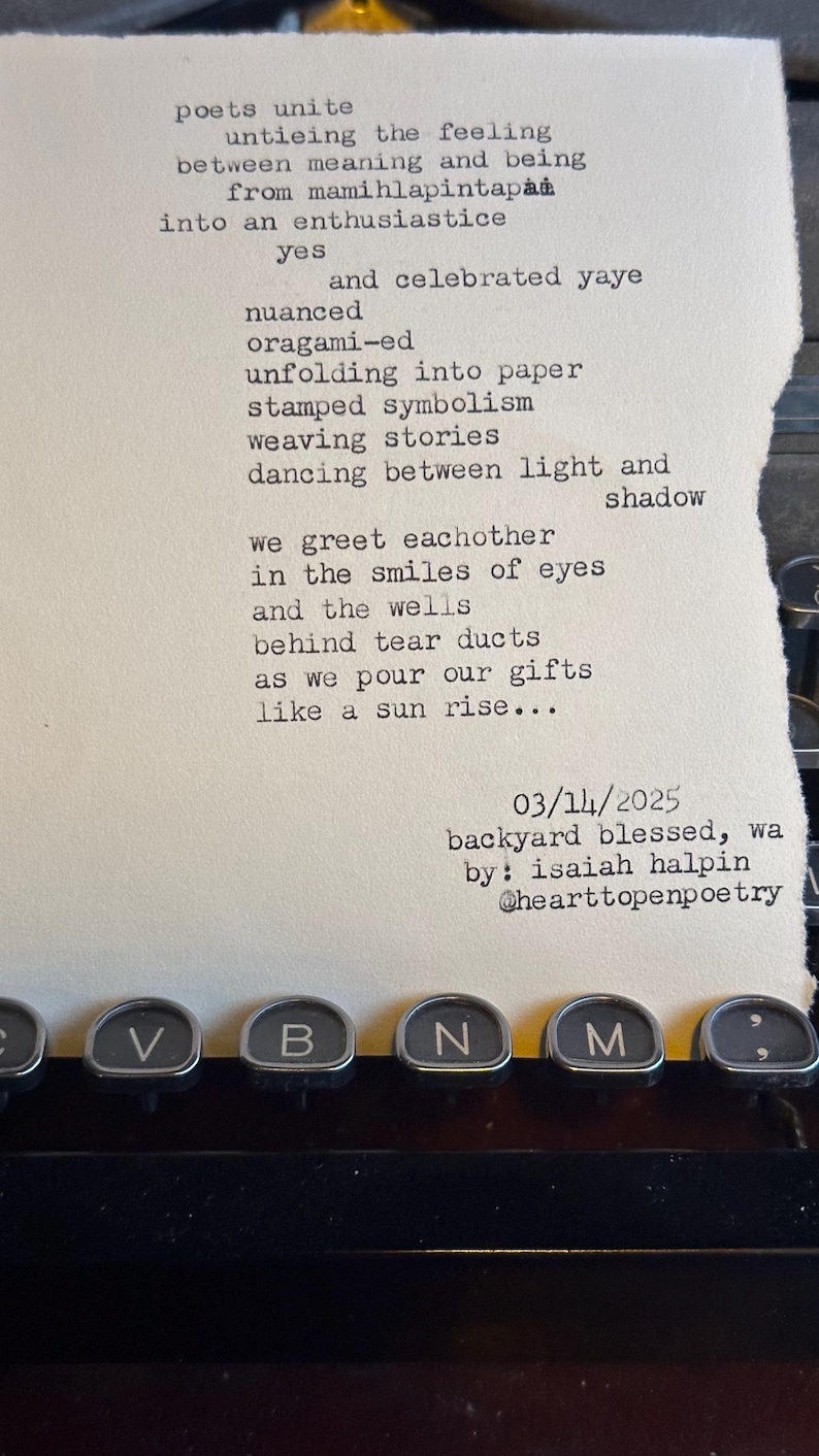 Selected Poem Will Be Custom Typewritten & Personalized for Special ...