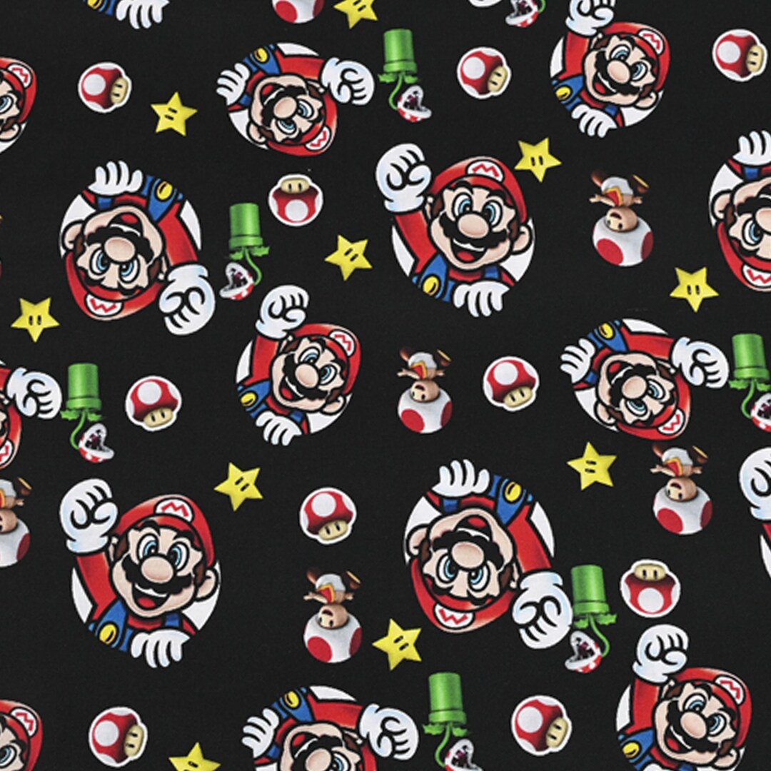 Mario Fabric Video Game Character Fabric 100% Cotton Fabric, Sold by ...