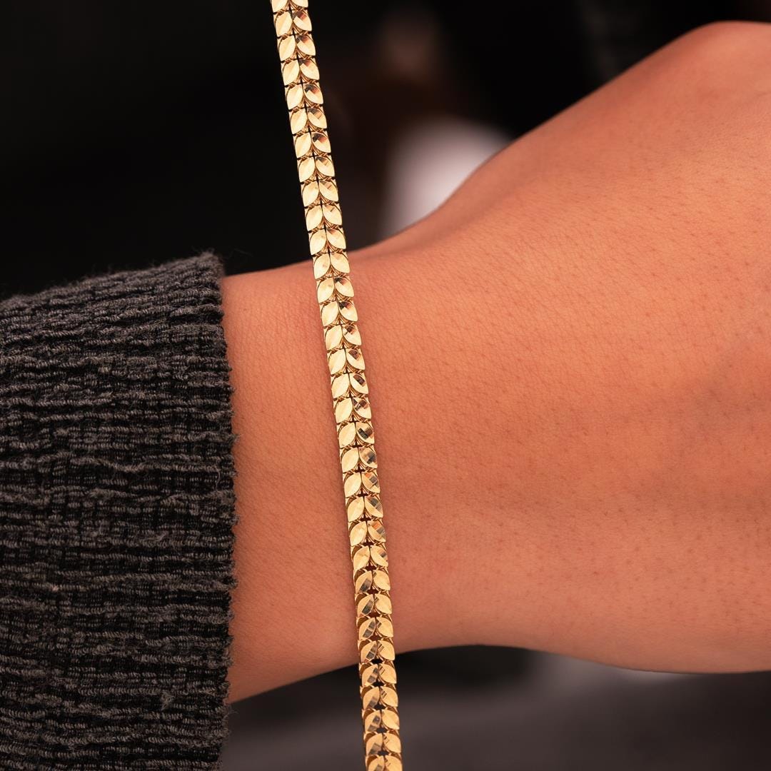 Virgo Carat Gold Bracelet With Pen - Custom Chain Gold Necklace - Gift ...