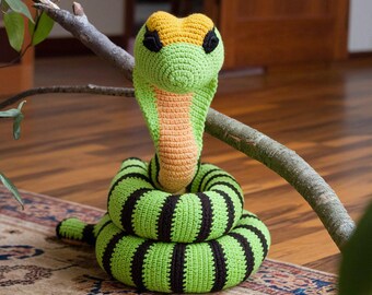 Snake Crochet Pattern PDF - Amigurumi Plush Tutorial - DIY Reptile Toy ...