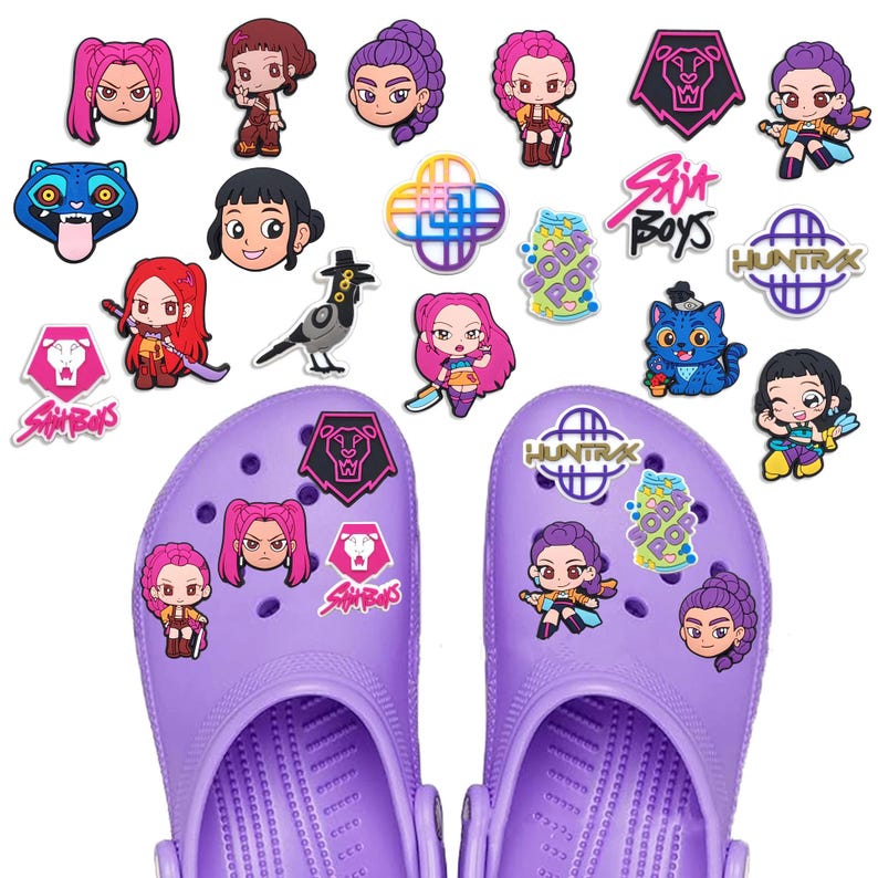 DIY Kpop Demon Hunters Shoe Charms Set 16/18pcs Cartoon Accessories for ...