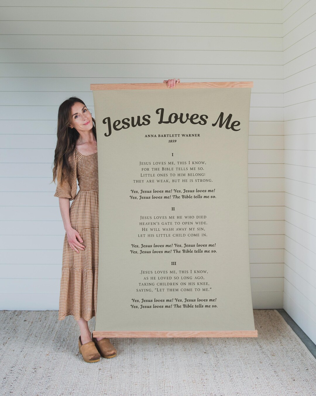 Jesus Loves Me Wall Art | Christian Nursery Tapestry | Bible Verse Wall ...