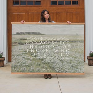 Christian Wall Tapestry Romans 8:28 | Extra Large Scripture Canvas Art ...