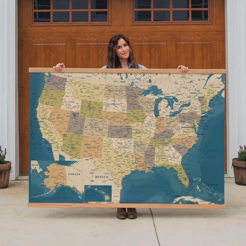 World and Us Map Tapestry - Etsy