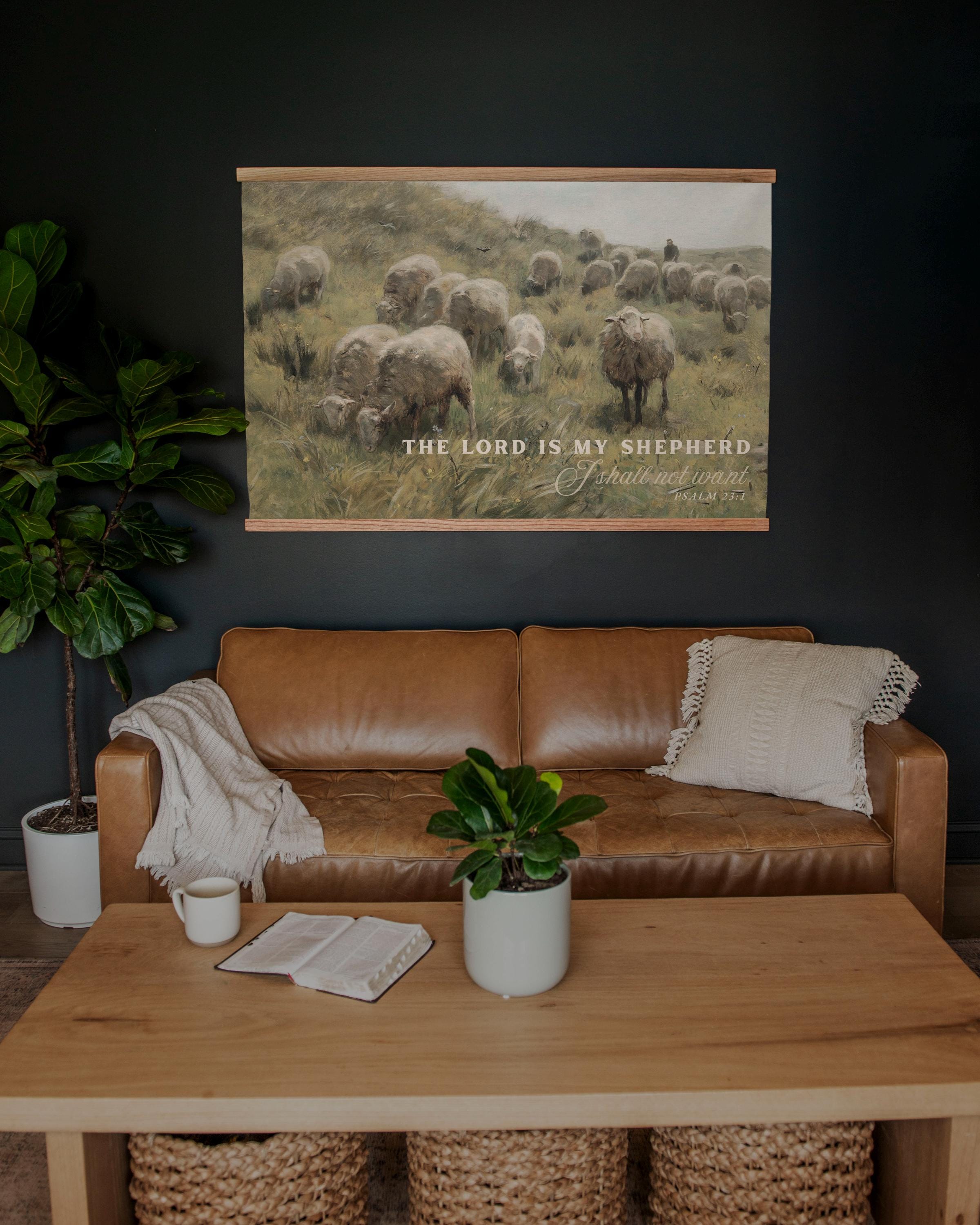 Psalm 23 Tapestry Wall Art | the Lord is My Shepherd Print | Christian ...