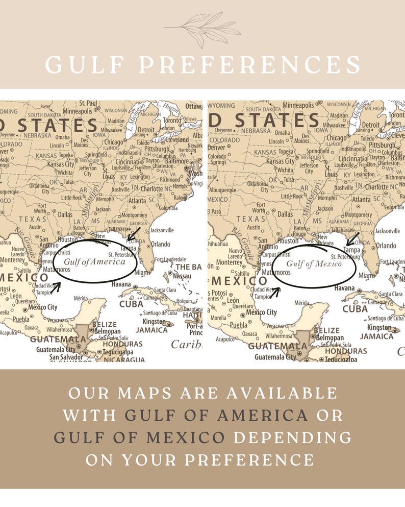 Neutral World Map Canvas Tapestry Wall Hanging Educational Decor ...
