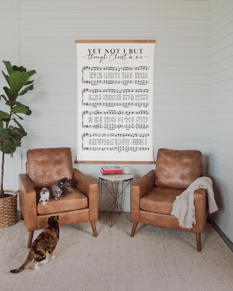 Cityalight Hymn Tapestry | Sheet Music | Christian Canvas Wall Hanging ...